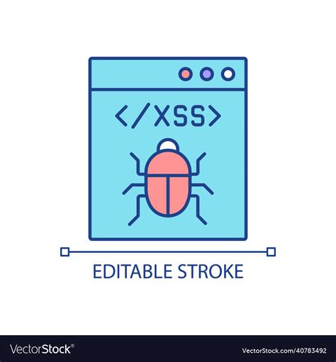 Xss Attack Rgb Color Icon Royalty Free Vector Image