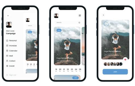 Hamburger Mobile Menu For Sports Recording App Mobile App Design Inspiration Mobile App