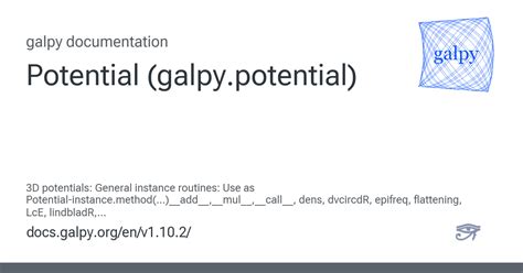 potential galpy potential — galpy v1 10 2 documentation