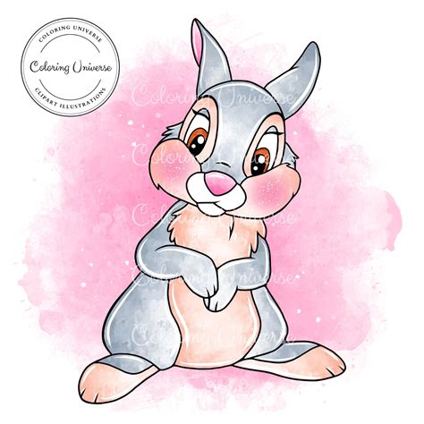 Watercolor Thumper Clipart From Bambi Png Bambi And Thumper Cute Clip