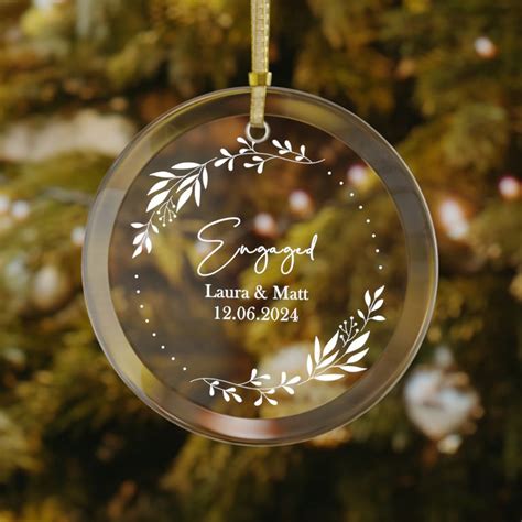 Personalized Clear Glass Ornament Custom Names Tree Ornament First