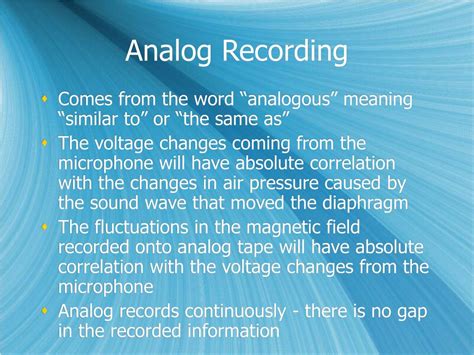 Analog Recording Examples At Amy Beasley Blog