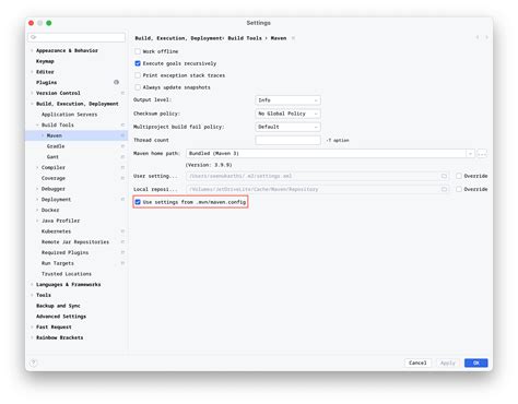 Java Mvn Sync Plugin In Intellij Idea Doesnt Use Nfig Or Nfig Stack Overflow