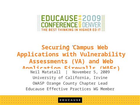 Ppt 2009 Securing Applications With Web Application Firewalls And Vulnerability Assessments