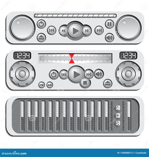 Interface Of Audio Player And Radio Stock Vector Illustration Of