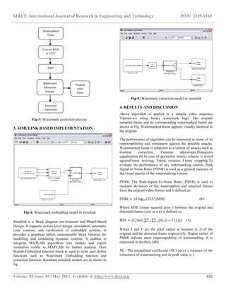 Design Of Digital Video Watermarking Scheme Using Matlab Simulink Pdf