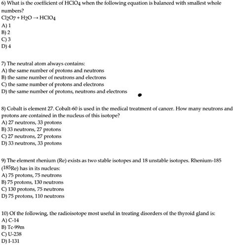 What Is The Coefficient Of Hcio4 When The Following Equation Is Balanced With Smallest Whole