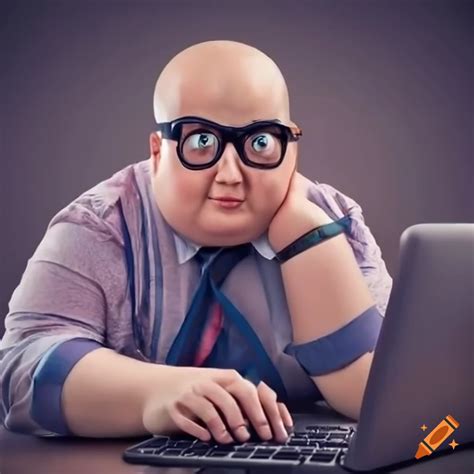 Nerd Typing On Computer On Craiyon