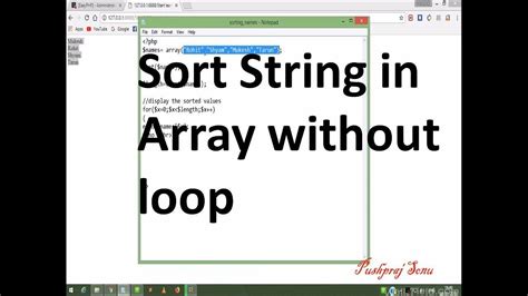 4 sorting string in array without using loop php youtube
