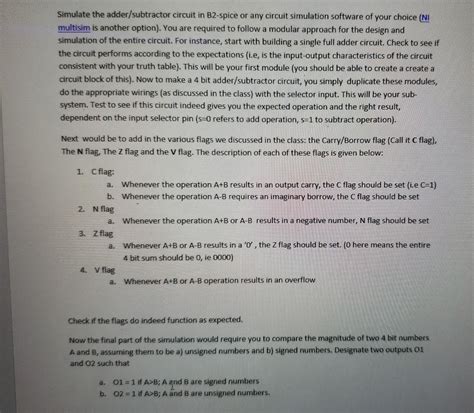 Solved Simulate The Adder Subtractor Circuit In B Spice Or Chegg