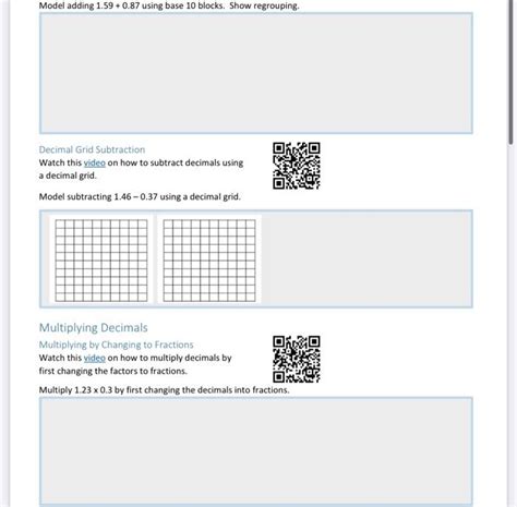 Decimal Grid Subtraction Watch This Video On How To
