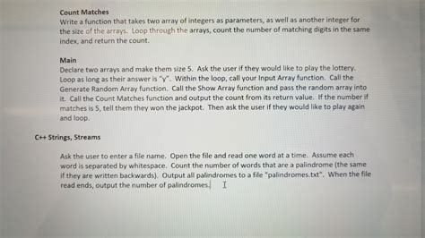 Solved Count Matches Write A Function That Takes Two Array Chegg