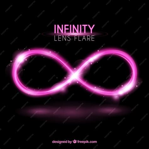 Destello De Lente De Símbolo De Infinito Con Efecto De Luz Vector Premium