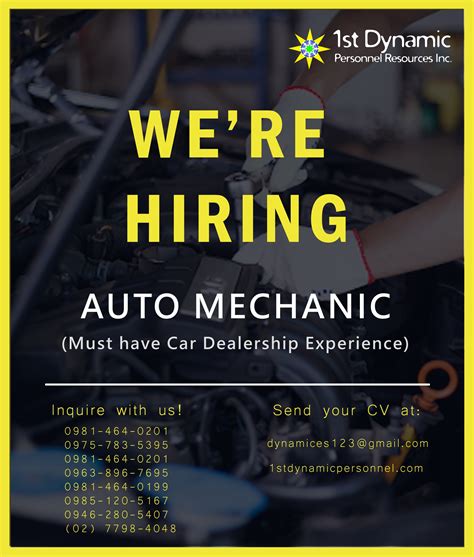 We Are Hiring 1st Dynamic Personnel Resources Inc