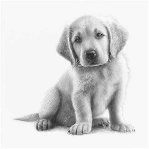 Dibujo A Lápiz Dibujo Lindo Perro Animal Generado Por Ia Foto Premium