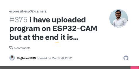 I Have Uploaded Program On ESP CAM But At The End It Is Showing Me Issue Espressif