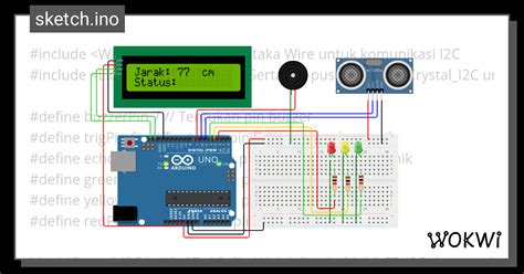 Sensor Parkir Mobil Copy Wokwi Esp32 Stm32 Arduino Simulator
