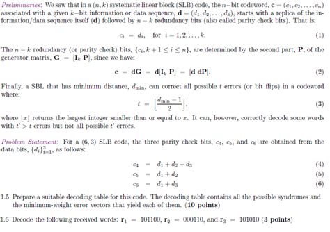 Preliminaries We Saw That In A N K Systematic Chegg Com