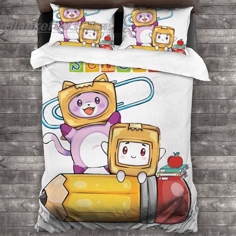 Lankybox Boxy Foxy Bedding Set Lanky Box Plush Shop Official Lanky