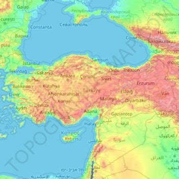 Turkey Topographic Map Elevation Terrain