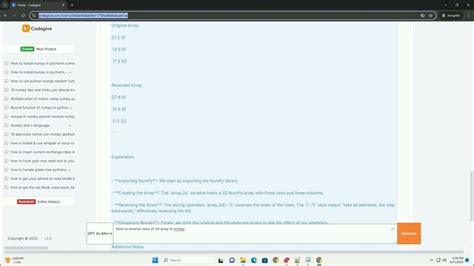 How To Reverse Rows Of 2d Array In Numpy Youtube