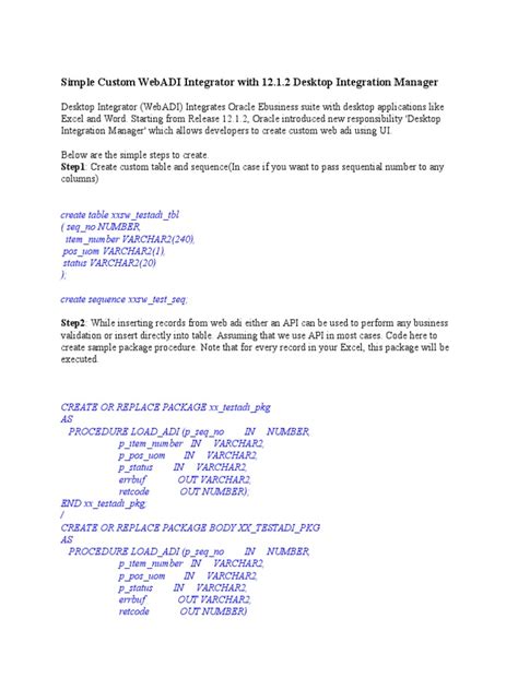 custom web adi pdf application programming interface sql