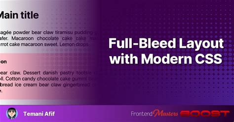 Frontend Masters On Linkedin Full Bleed Layout With Modern Css
