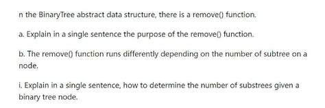 Solved N The Binary Tree Abstract Data Structure There Is A