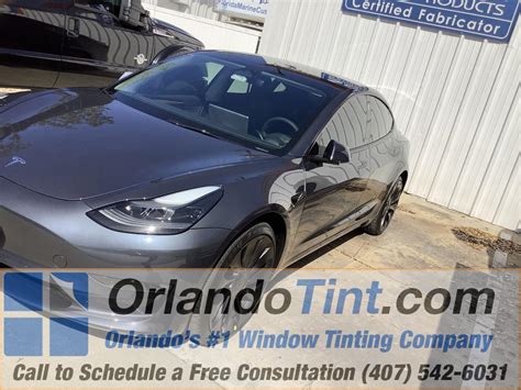 Heat Rejecting Tint For Tesla Model In Orlando Florida Ultimate Window Tinting