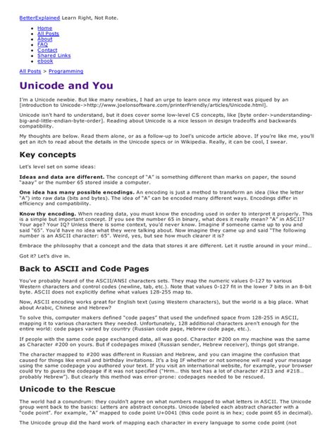 Unicode Better Explained Pdf Text File Character Encoding
