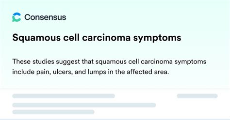 Squamous Cell Carcinoma Symptoms Consensus Academic Search Engine