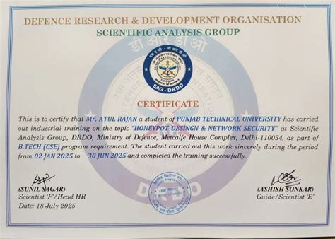 Drdo Softwaredevelopment Internshipexperience Sdeintern Ashishsonkar Softwareengineer