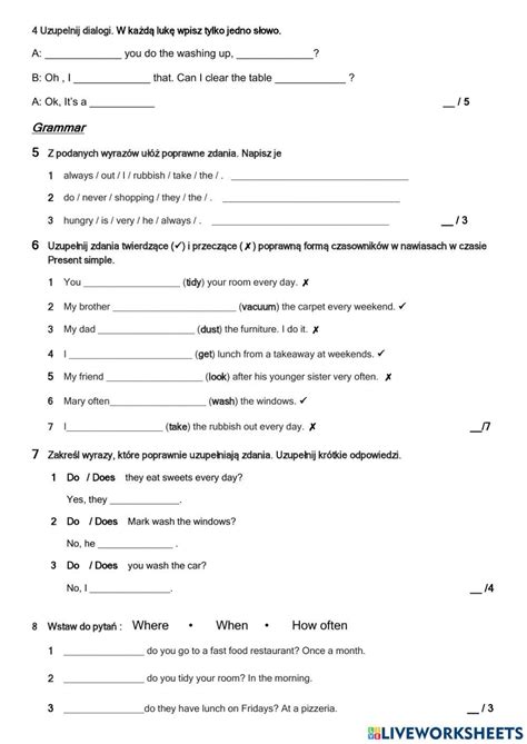 Present Simple Test Free Online Activity Live Worksheets