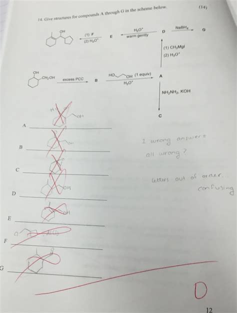 Solved Give Structures For Compounds A Through G In The
