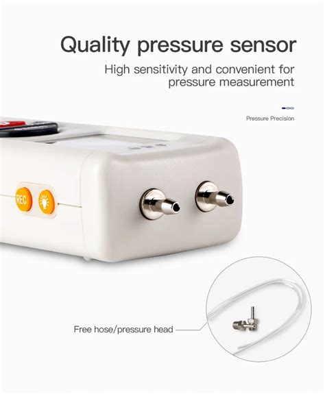 Manometer Pressure Meter 11 Selectable Units Differential Pressure Gauge Dual Port Pressure