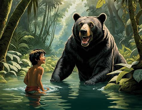 Baloo The Bear And Mowgli Ai Generated Artwork Nightcafe Creator