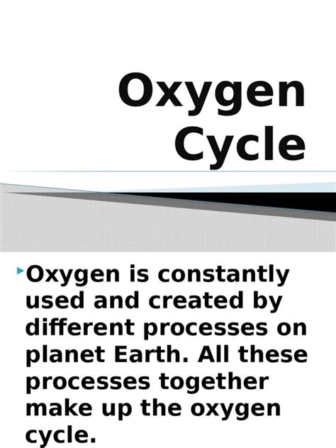 Oxygen Cycle Pdf