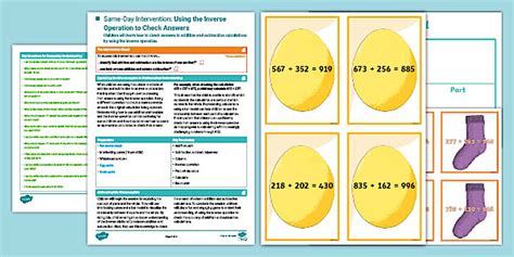 👉 y3 intervention using the inverse operation to check answers
