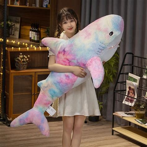 Rainbow Multi Color Shark Stuffed Animal 60 Cm Alwaysplushie