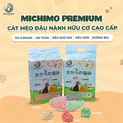 Cát Mèo Michimo Cát đậu Nành Cho Mèo Tofu Michimo Cát Vệ Sinh Cho Mèo