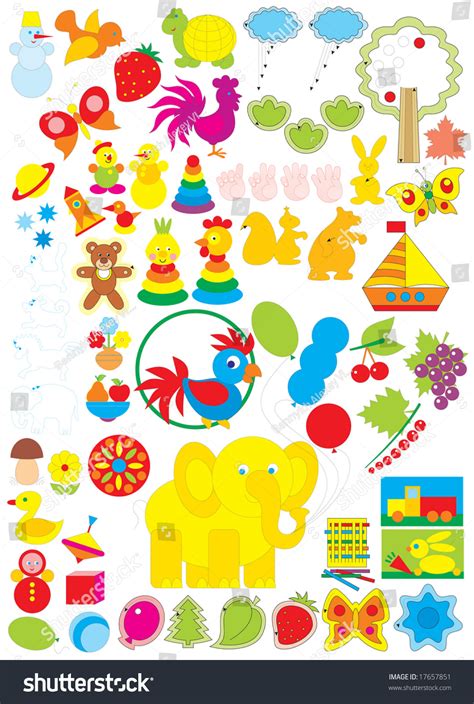 Simple Objects Kindergarten Stock Vector Royalty Free 17657851