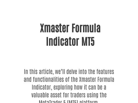 Ppt Xmaster Formula Indicator Mt5 Powerpoint Presentation Free Download Id 12620953