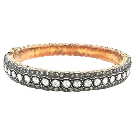 Diamond Platinum Onyx Bangle Style Bracelet For Sale At 1stdibs
