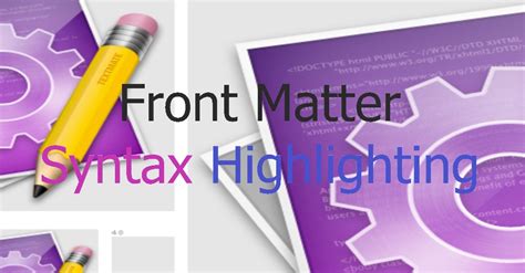 injecting front matter syntax highlighting in markdown files