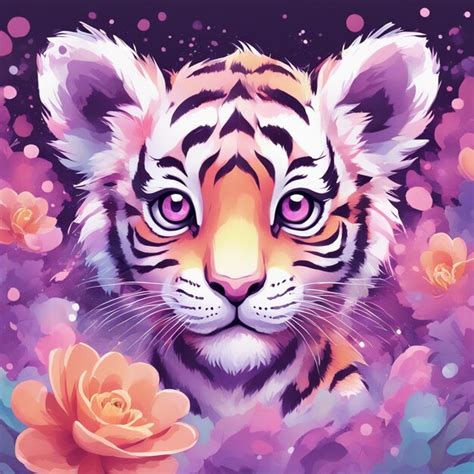 Premium Photo A Watercolor Style Pastel Color Beautiful Tiger With
