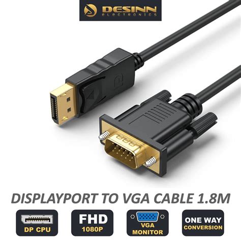 Displayport To Vga Cable M Display Port Dp To Vga Adapter Male To Male For Computer Laptop Tv