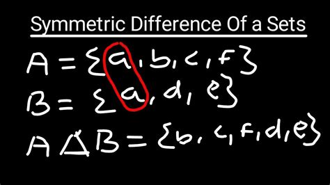 Symmetric Difference Of A Set YouTube