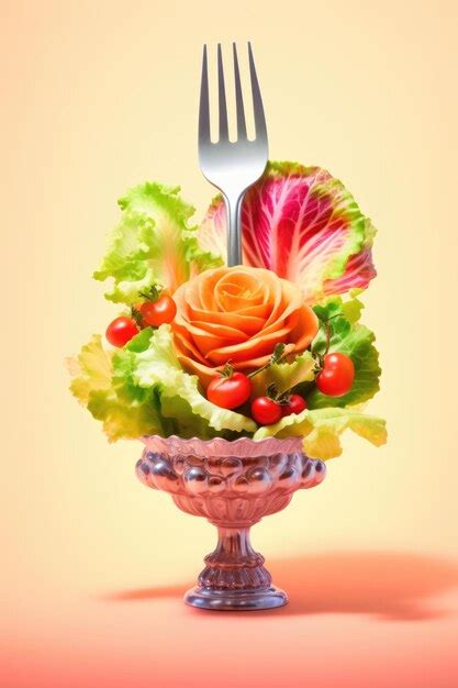 Premium Ai Image Fancy Fork With Food Decoration