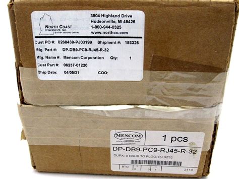 New Mencom Dp Db9 Pc9 Rj45 R 32 Panel Interface Connector Dpdb9pc9rj45r32 Sb Industrial Supply