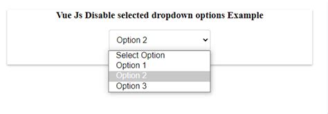 Vue Js Disable Selected Dropdown Options